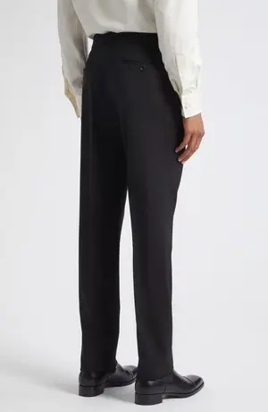 TOM FORD Shelton Slim Fit Stretch Wool Trousers - Black