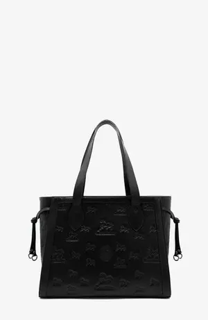 CAVALINHO Cavalo Lusitano 410 Embossed Leather Tote Bag - Black
