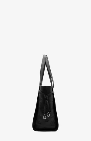 CAVALINHO Cavalo Lusitano 410 Embossed Leather Tote Bag - Black