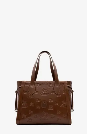CAVALINHO Cavalo Lusitano 410 Embossed Leather Tote Bag - Camel Brown