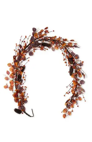 GLITZHOME 72"l Fall Eucalyptus Berry Garland - Orange