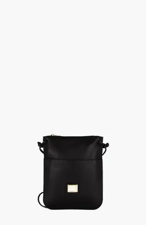 CAVALINHO Muse 564 Pebbled Leather Small Crossbody Bag - Black