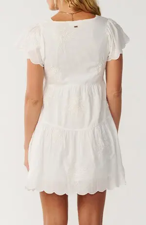 Rip Curl Bossa Nova Embroidered Cotton Mini Dress