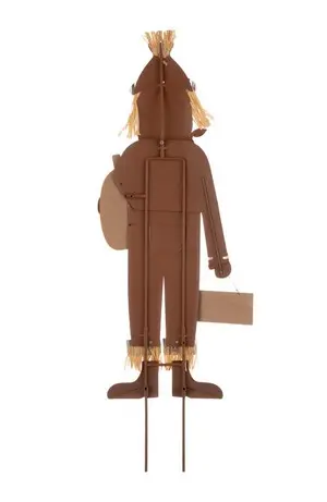 GLITZHOME Fall Metal Scarecrow Yard Stake Or Standing Or Hanging Sign