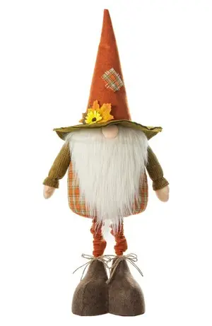 GLITZHOME Telescoped Fabric Fall Gnome Standing Decor