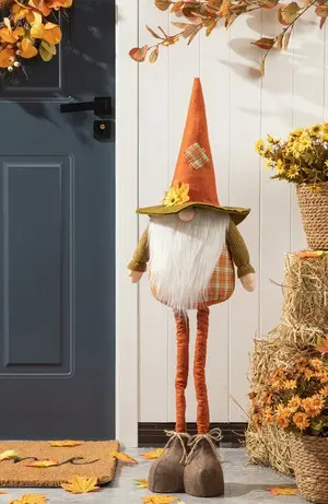 GLITZHOME Telescoped Fabric Fall Gnome Standing Decor
