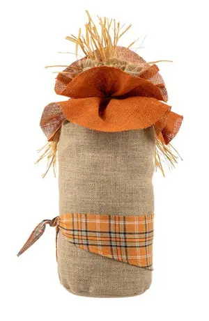 GLITZHOME Fall Linen Scarecrow Doorstop Porch Decor