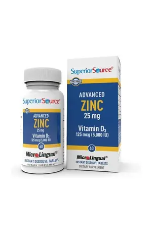 SUPERIOR SOURCE Advanced Zinc Immune Support Dissolvable Tablets - White