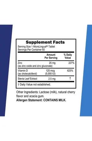SUPERIOR SOURCE Advanced Zinc Immune Support Dissolvable Tablets