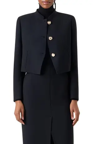 Akris Kadet Short Wool Jacket - Black
