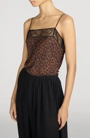 FRAME The Lace Inset Silk Camisole