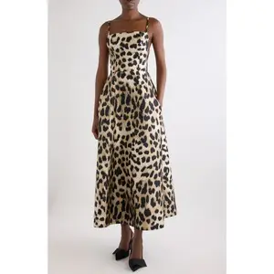 Givenchy Leopard Jacquard Volume Dress - Beige