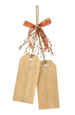 GLITZHOME Thanksgiving Wooden Give Thanks Hello Fall Door Hanger - White