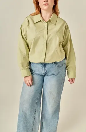 English Factory Bow-embroidered Cotton Shirt