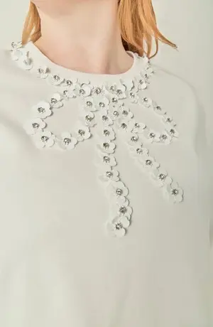 English Factory Bow Bead Detail Top