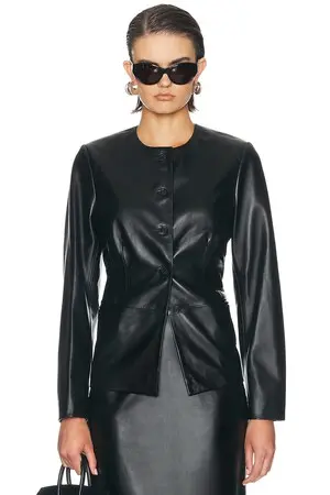 Loulou De Saison Adea Collarless Tailored Jacket - Black