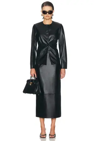 Loulou De Saison Adea Collarless Tailored Jacket - Black