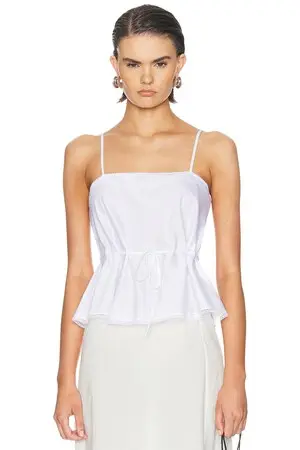 LESET Yoko Lace Tank Top - White
