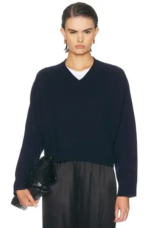 Loulou De Saison Anzor V-neck Saddle-sleeve Cashmere Sweater