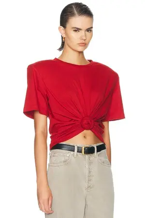 Magda Butrym Knot Front T-shirt - Red