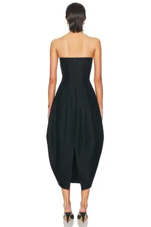 Khaite Strapless Boned Bodice Dress