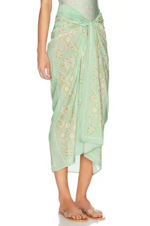 Agua Bendita Pareo Midi Skirt - Playa