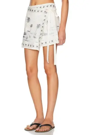 Agua Bendita Luna Mini Sarong Skirt - Arena