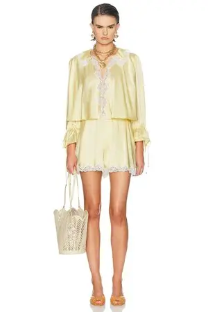 Chloé Lace Trimmed Silk Blouse