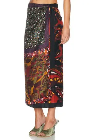 Dries Van Noten Scarfy Skirt In Multi