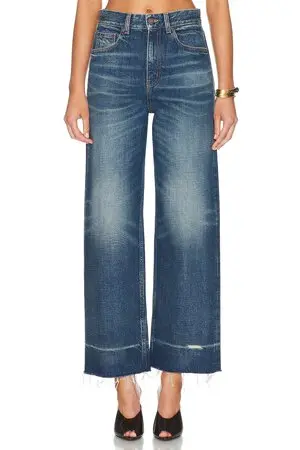 Chloé Wide Leg Jeans In Blue Denim - Dark Cobalt