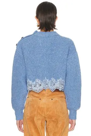 Chloé Cropped Sweater With Lace Detail