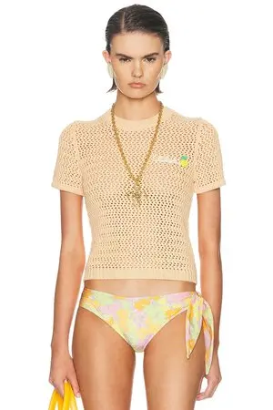 Chloé Crochet Tee - Bleached Orange