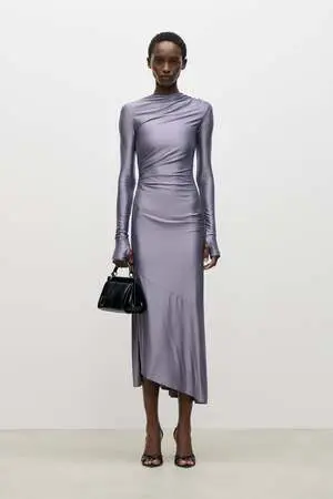 Victoria Beckham Draped Midi Dress - Lilac