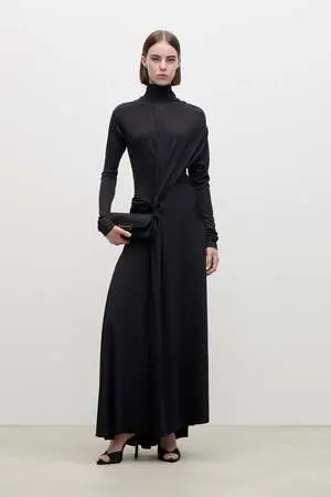Victoria Beckham Letice" Draped Maxi Dress - Black