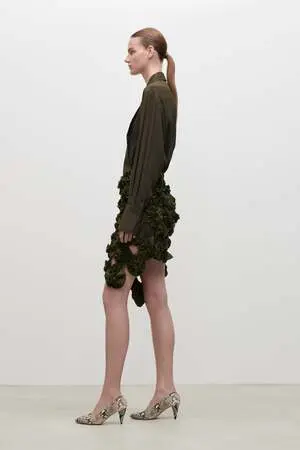 Victoria Beckham Applique Skirt - Green
