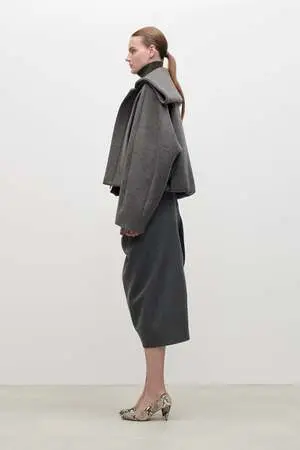 Victoria Beckham Folded Collar Bomber Jacket - Grey