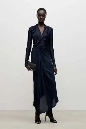 Victoria Beckham Lea Midi Dress - Navy