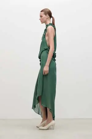 Victoria Beckham Pleated Appliqué Gown