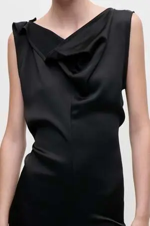 Victoria Beckham Draped Tailored Midi Dress - Black