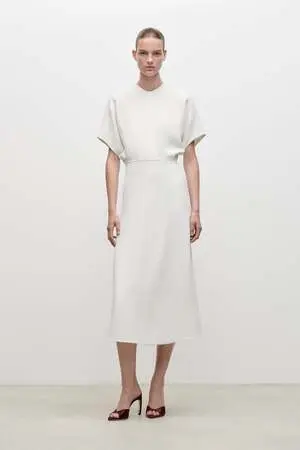 Victoria Beckham Eleanor Midi Dress - Bright Ivory