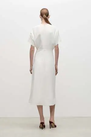Victoria Beckham Eleanor Midi Dress - Bright Ivory