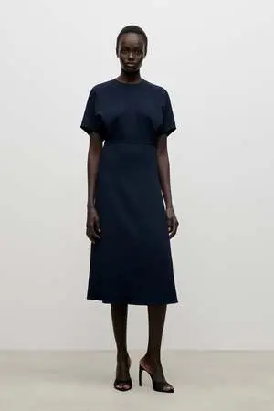 Victoria Beckham Eleanor Midi Dress - Navy