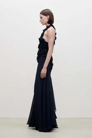 Victoria Beckham Appliqué Cut Out Gown