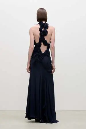 Victoria Beckham Appliqué Cut Out Gown