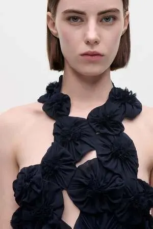 Victoria Beckham Appliqué Cut Out Gown
