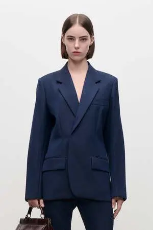 Victoria Beckham Single Breasted Jacket - Blue