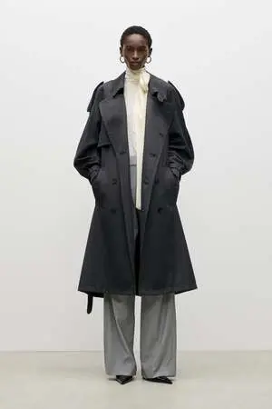 Victoria Beckham Trench Coat - Dark Grey