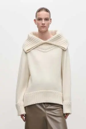 Victoria Beckham Wide Collar Jumper - Ivory