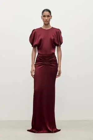 Victoria Beckham Isabella Skirt - Burgundy