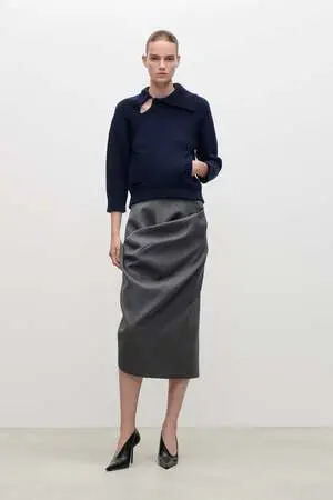 Victoria Beckham Asymmetric Collar Jumper - Navy
